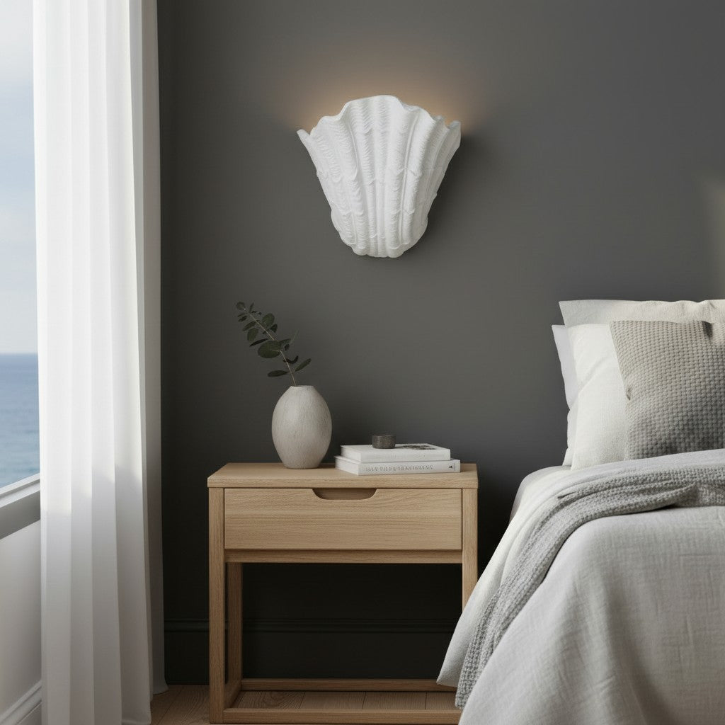 Minimalist Coastal Plaster Shell Wall Sconce | masloliving ...